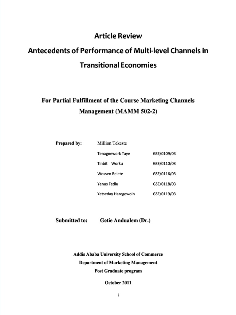 Article Review Assignment | PDF