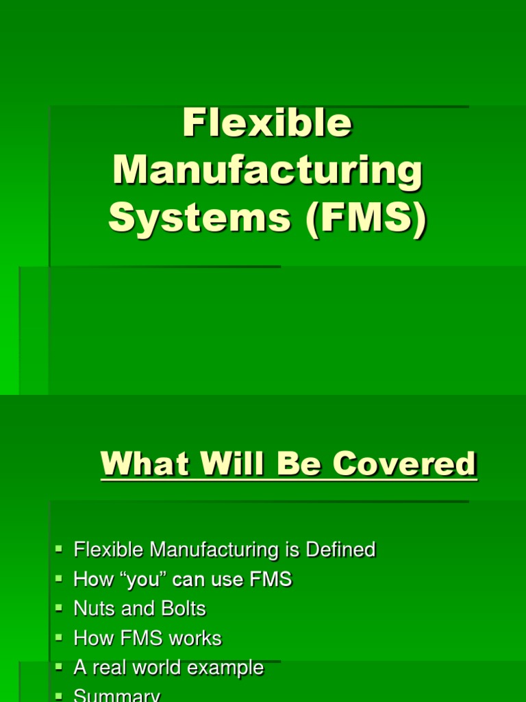 Flexible Manufacturing Systems | PDF | Automation | Systems Engineering