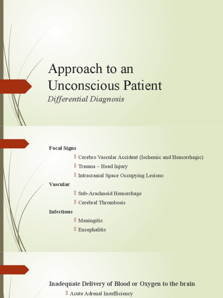 Approach To An Unconscious Patient | PDF