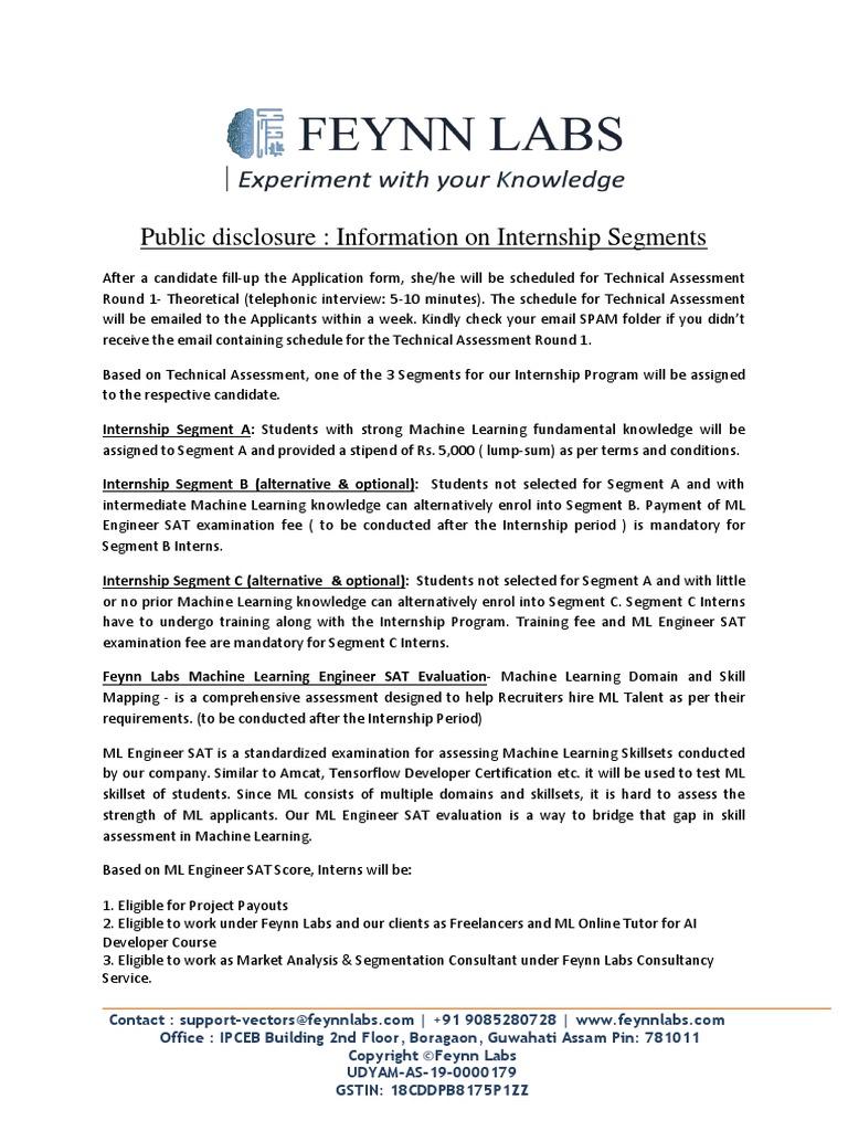 Internship_Segments_FeynnLabs | PDF