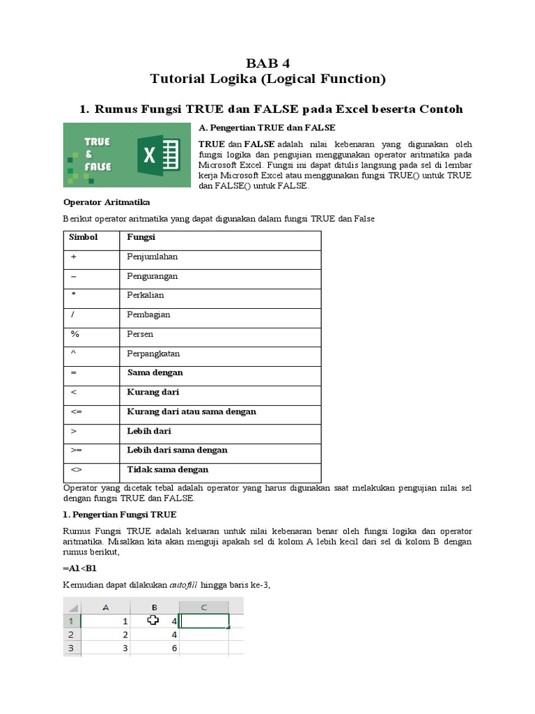 Panduan Fungsi Logika Excel | PDF | Teknologi & Rekayasa