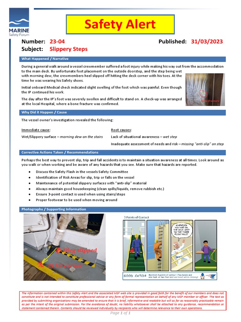 MSF Safety Alert 23.04 | PDF | Safety | Foot