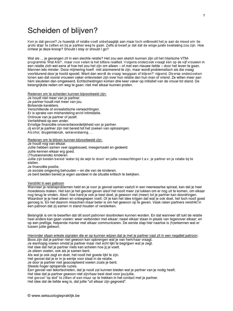 Scheiden of Blijven | PDF