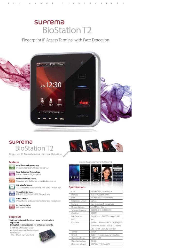 BioStation T2 | PDF | Games & Activities | Computers