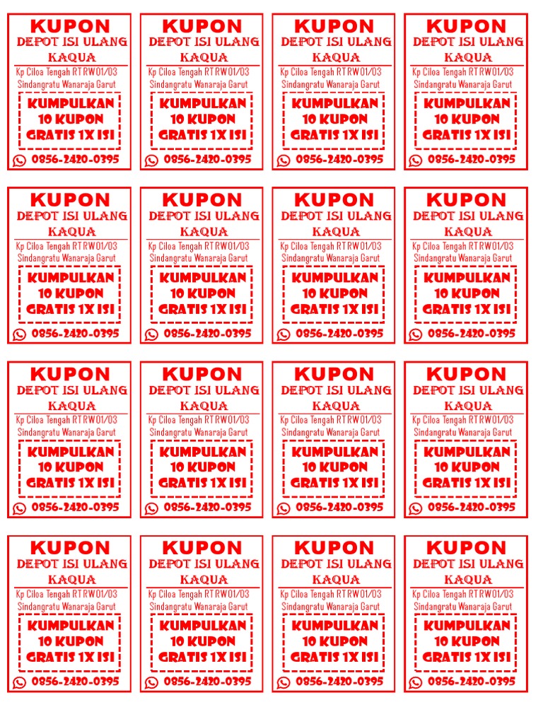 Contoh Kupon Depot | PDF