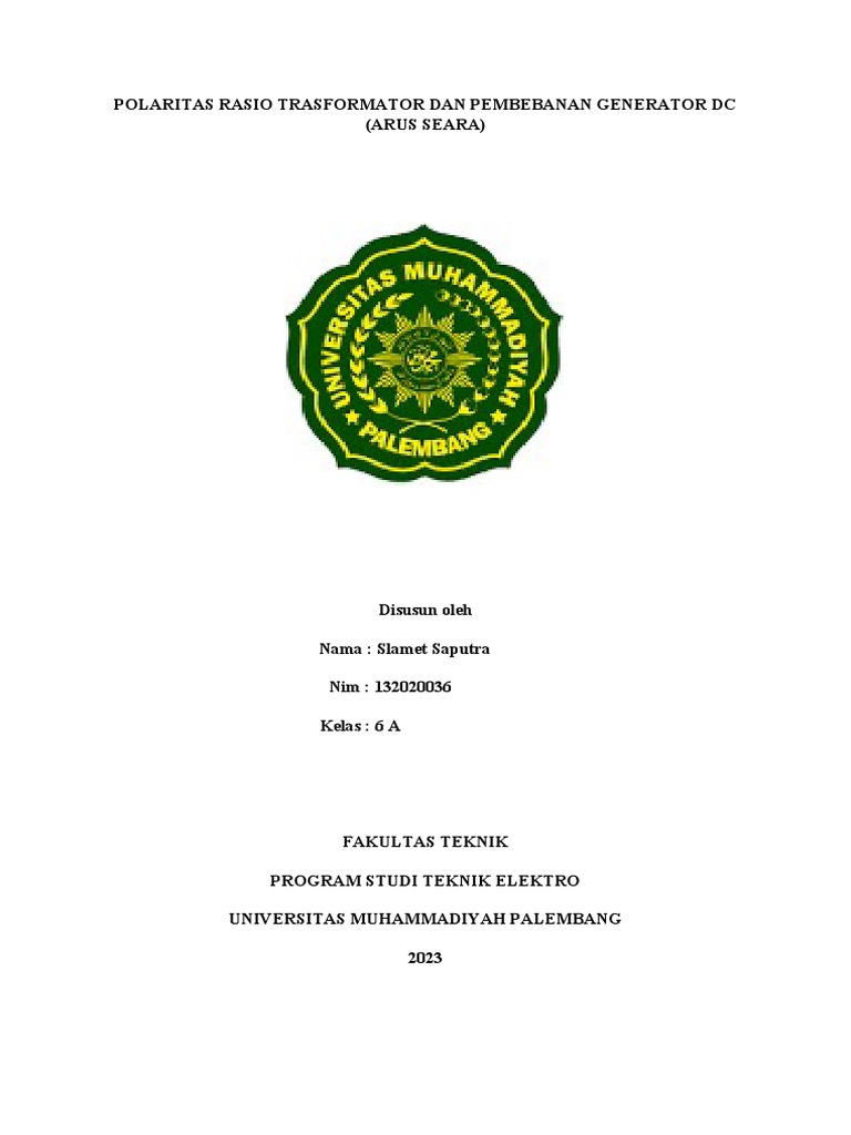Polaritas Rasio Trasformator Dan Pembebanan Generator DC | PDF