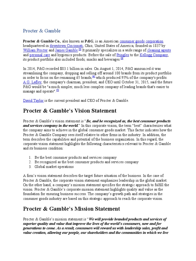 Procter & Gamble | PDF | Procter & Gamble | Business