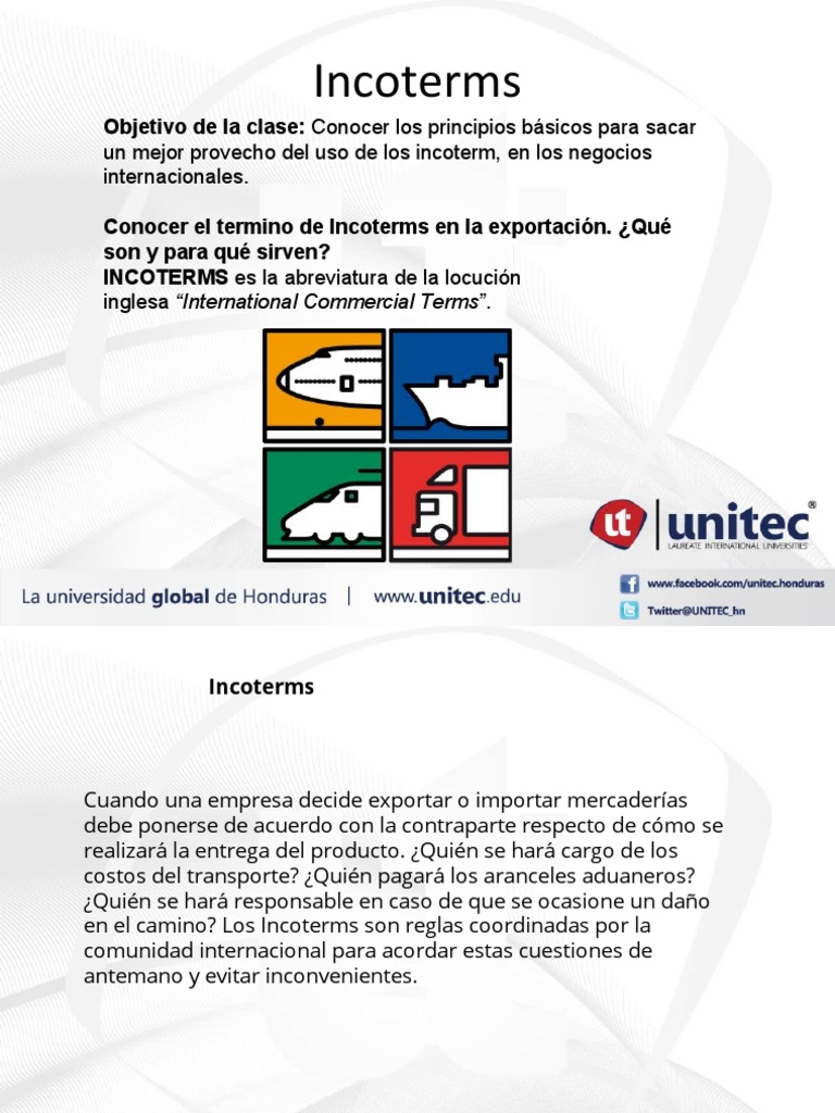 Incoterms | PDF | El comercio internacional | Logística