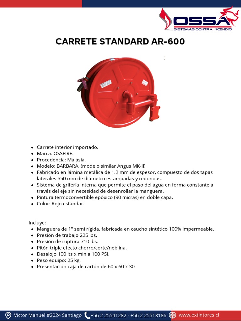 Carrete OSSFIRE BARBARA Malasia 40m | PDF