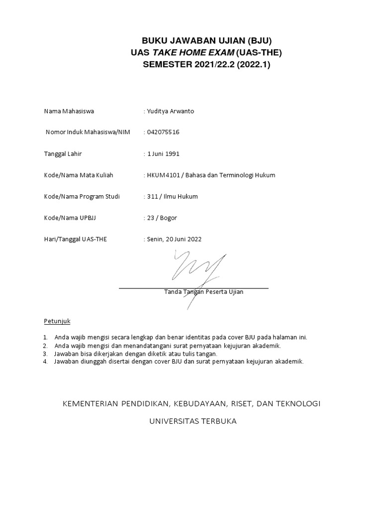 HKUM4101 - Bahasa Dan Terminologi Hukum | PDF