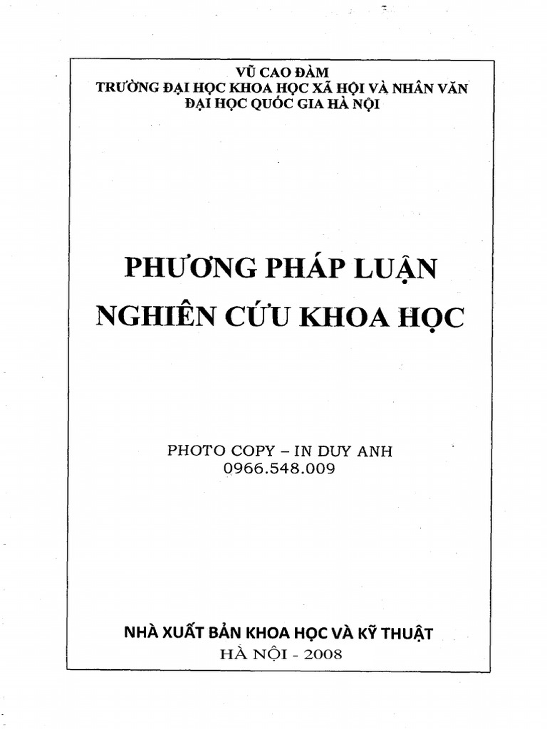 PPLNCKH - Vũ Cao Đàm-2008 | PDF