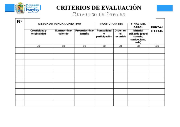 Criterio de Evaluacion | PDF