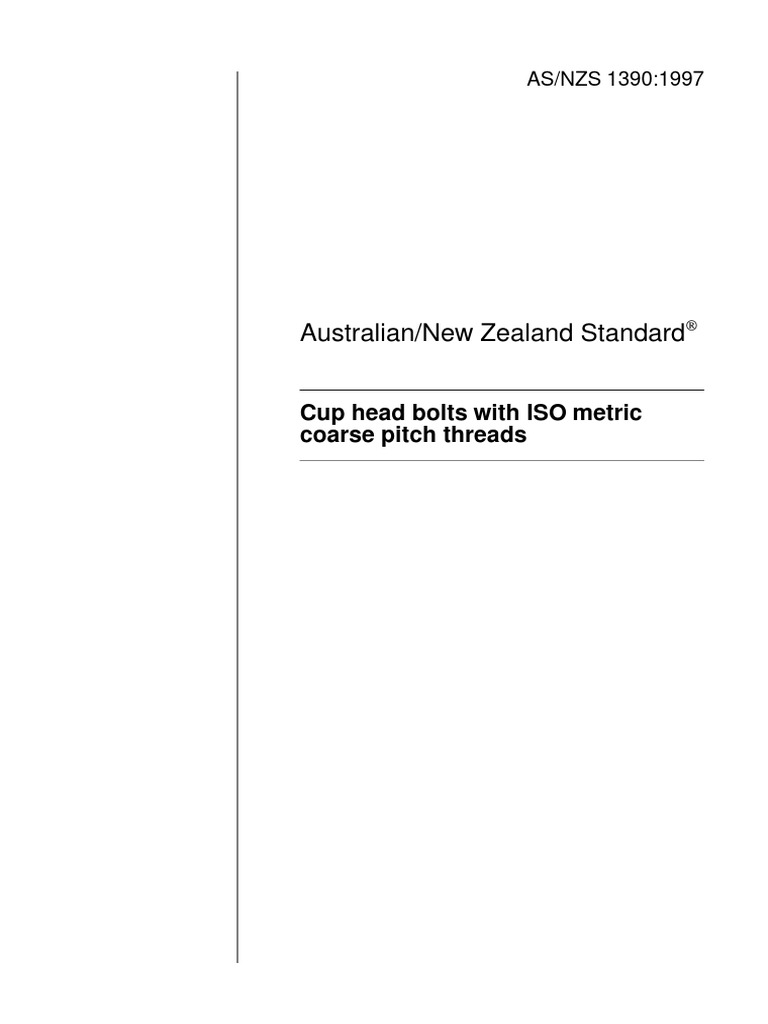 1390-1997 Cup Head Bolts With ISO Metric Coarse Pitch Threads | PDF ...
