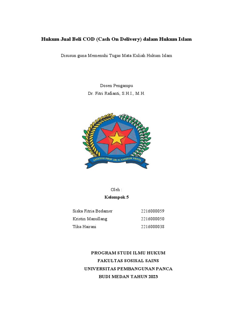 Kelompok 5 Hukum Jual Beli COD Dalam Hukum Islam | PDF