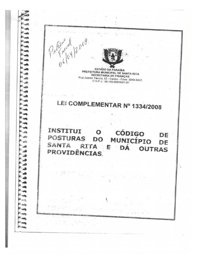 LC #1.334 - 2008 - Código de Posturas Municipal | PDF