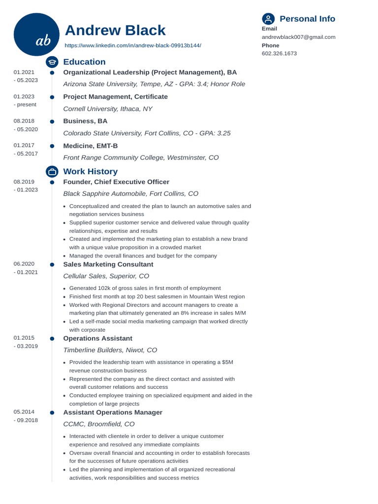 Andrew Black Resume 2023 | PDF
