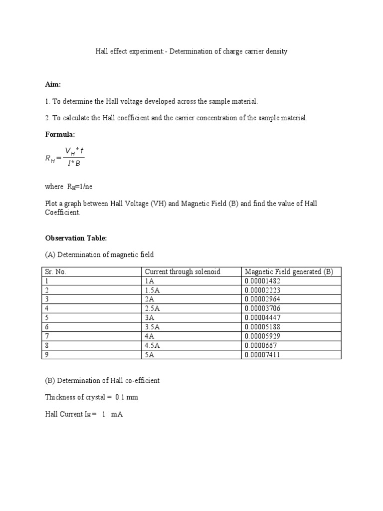 Hall Effect | PDF