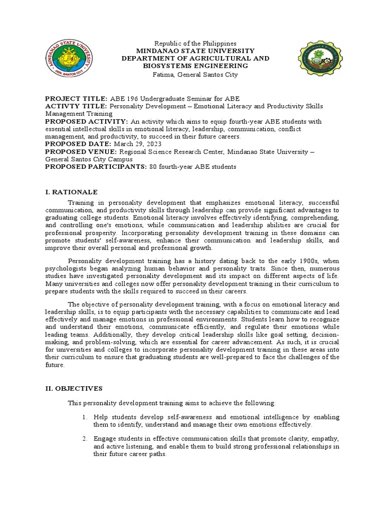 Activity Design Pdf Leadership Emotions