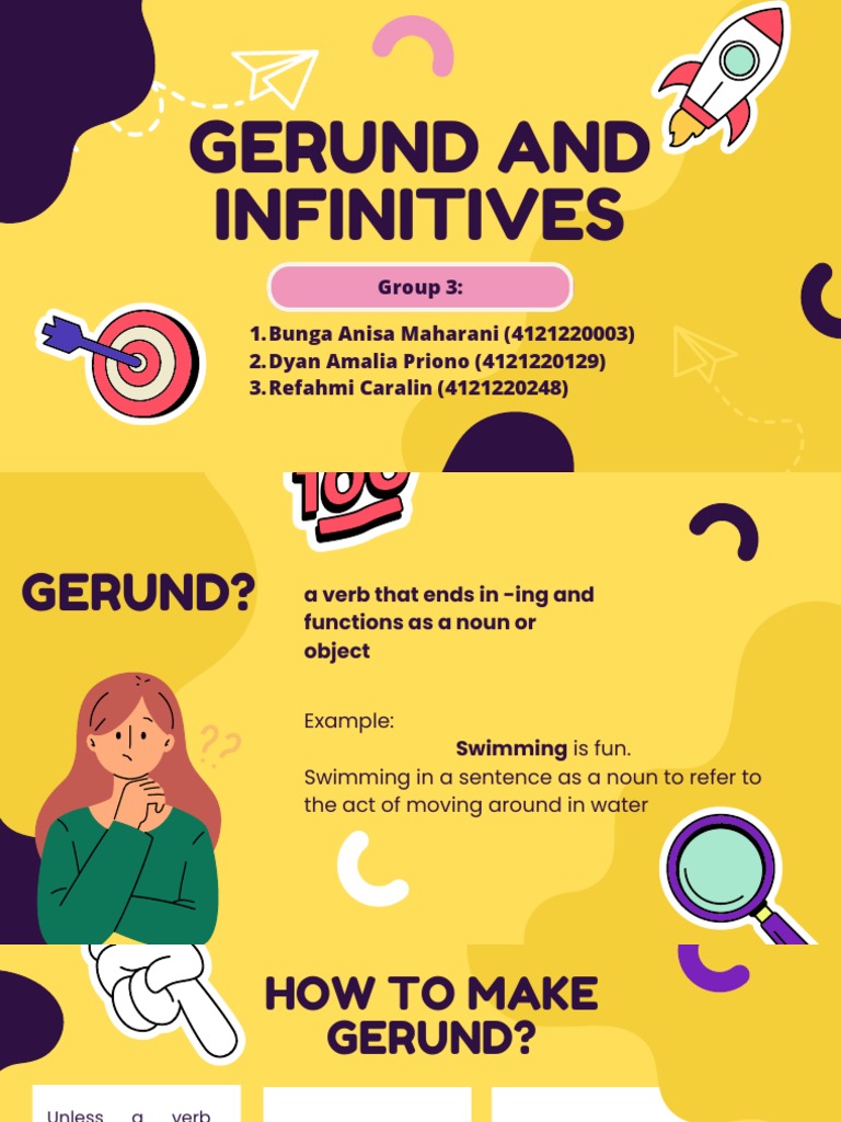 Group 3 - Gerund and Infinitive | PDF | Verb | Adjective
