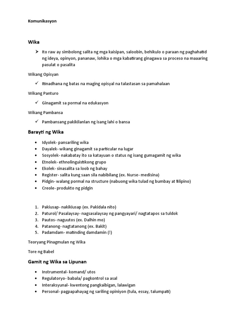 Komunikasyon Reviewer | PDF