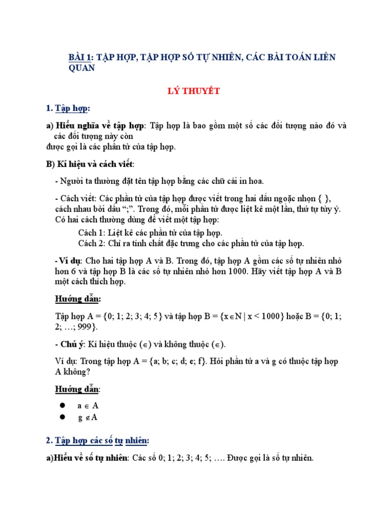 Bai Tap Toan Nang Cao Tap Hop So Tu Nhien | PDF