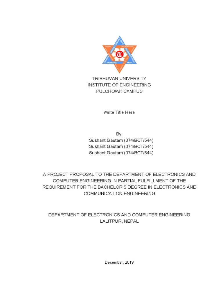 Ioe Bachelors Proposal Proposal Format Pulchowk Campus | PDF | Applied ...