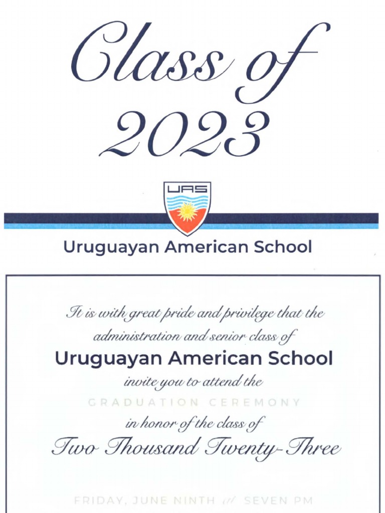 UAS Graduation 2023 Invitation | PDF