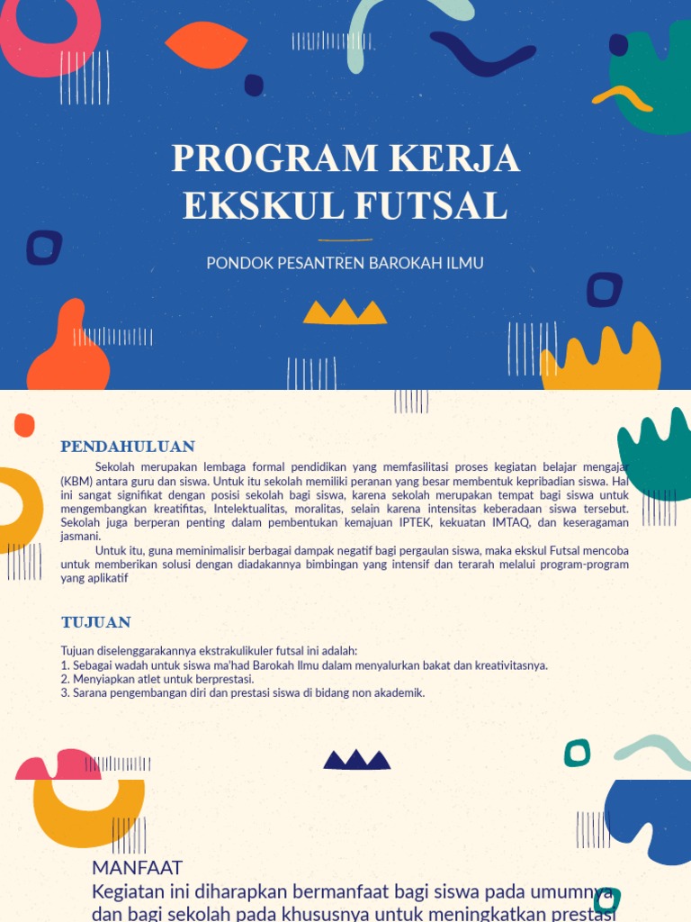 Program Kerja Ekskul Futsal Pesantren | PDF | Karier & Perkembangan | Ilmu Sosial