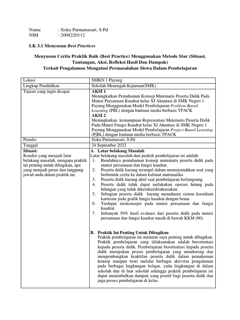 LK 3.1 Menyusun Best Practices | PDF