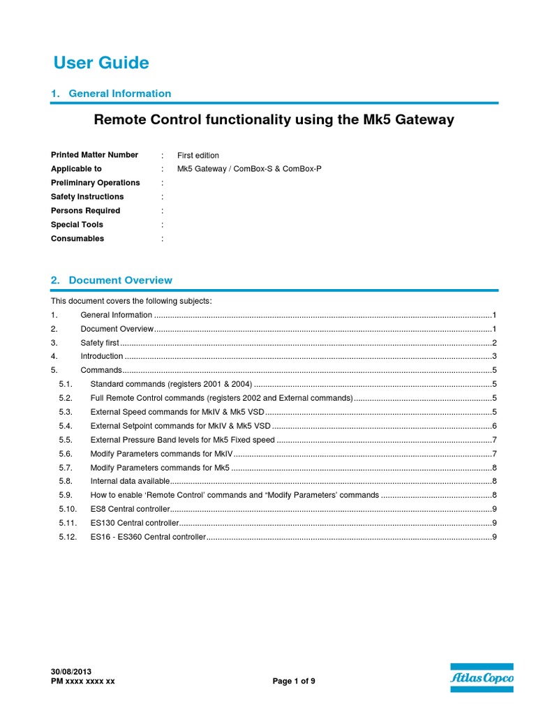 Remote Control Functionality Using The Mk5 Gateway | PDF | Computer ...