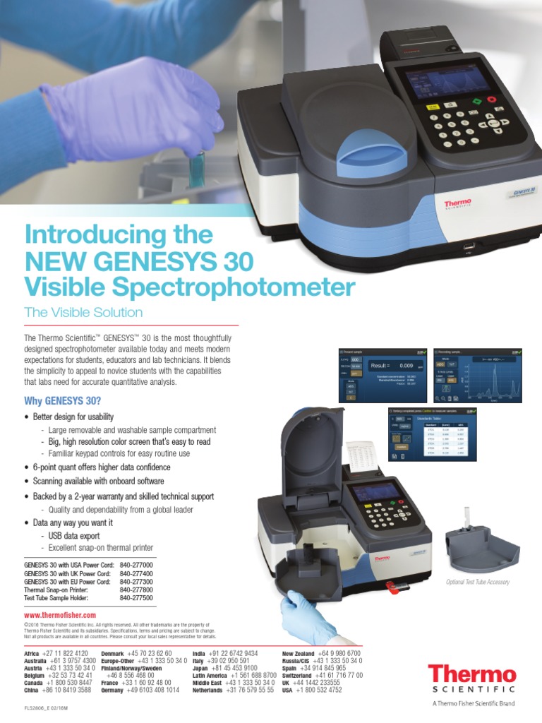 Introduciendo El NUEVO GENESYS 30 Espectrofotómetro Visible | PDF
