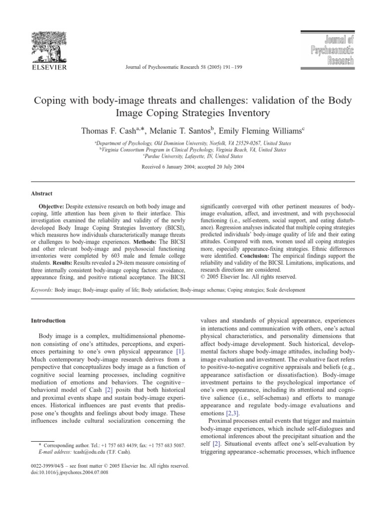 Cash2005 Coping With Body-Image Threats and Challenges Validation of ...