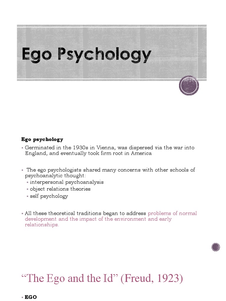 Ego Psychology 3 | PDF | Ego Psychology | Id