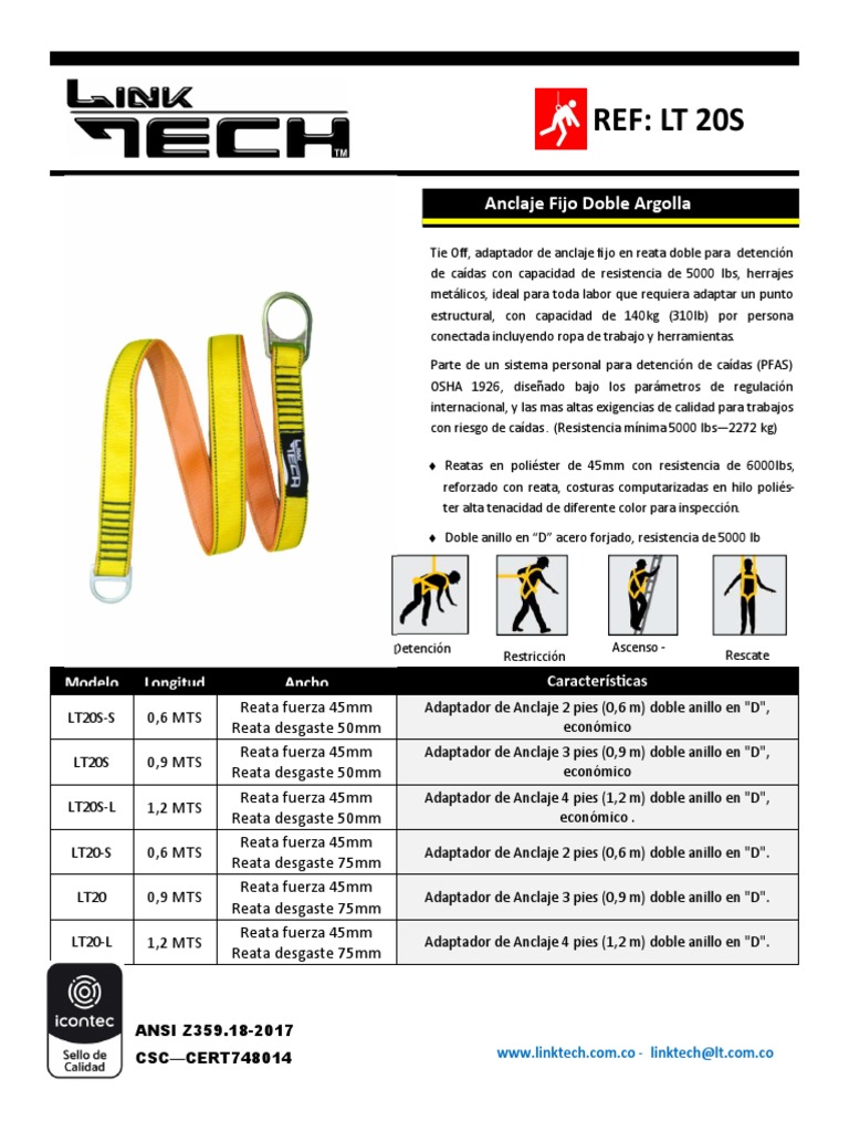 Ficha Tec Tie Off 90 CM | PDF | Materiales | Ingeniería de Edificación
