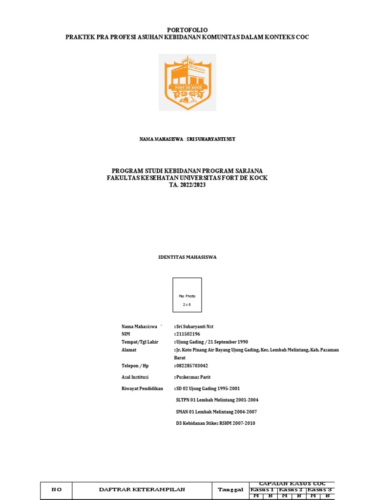 Portofolio Pra Profesi | PDF