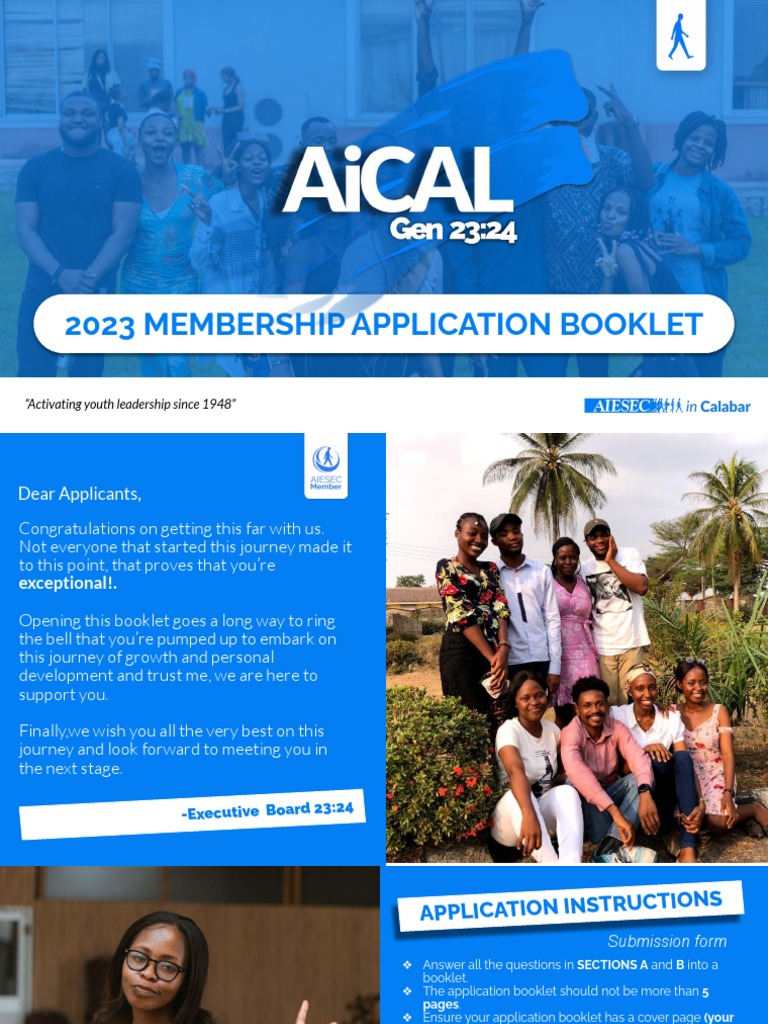 AiCAL 23 - 24 New Recruit Application Booklet | PDF | Career & Growth ...
