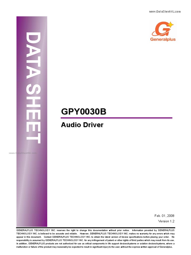 GPY0030B Generalplus | PDF