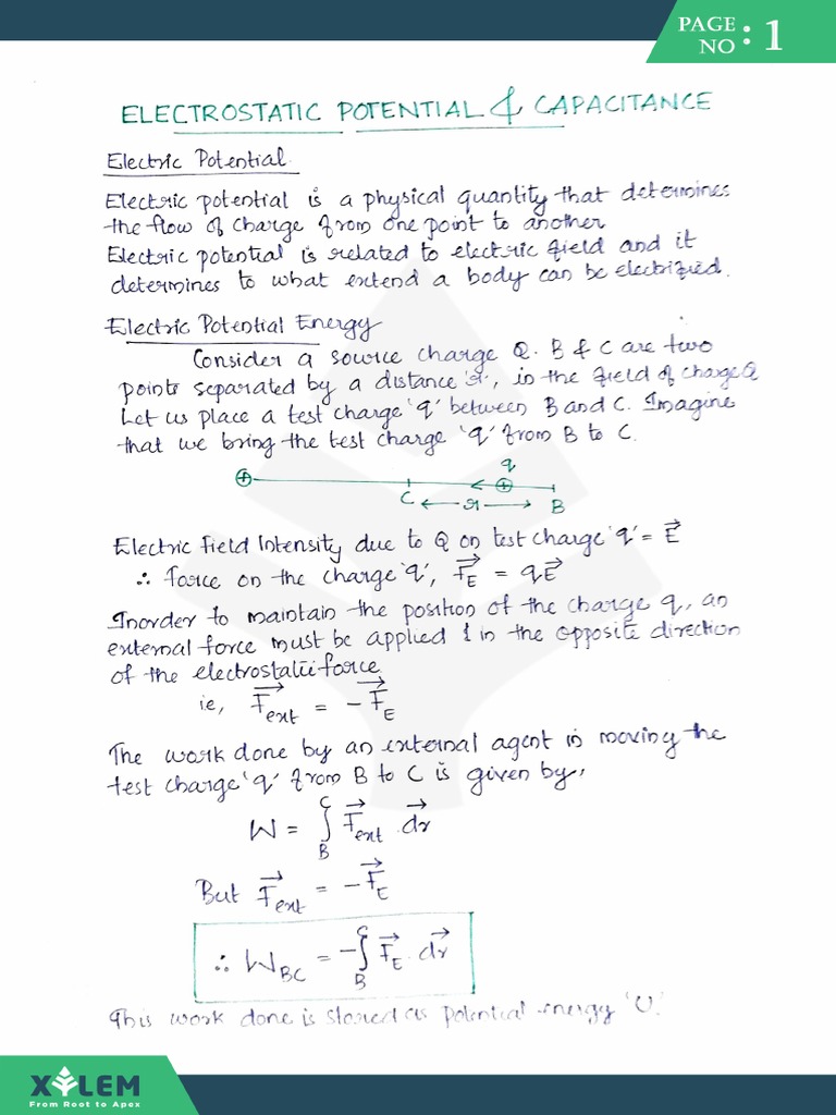 02 Electrostatic Potential & Capacitance | PDF