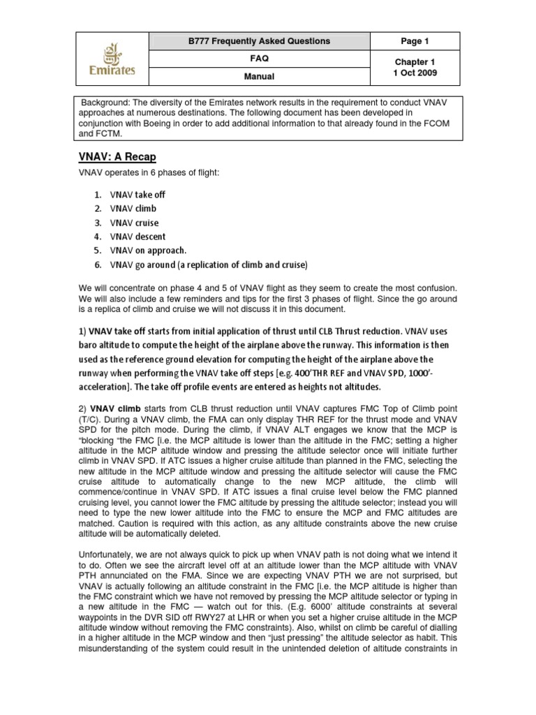 B777 Vnav Guide | PDF