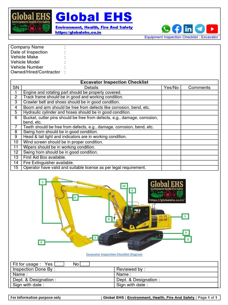 Excavator-Inspection-Checklist | PDF