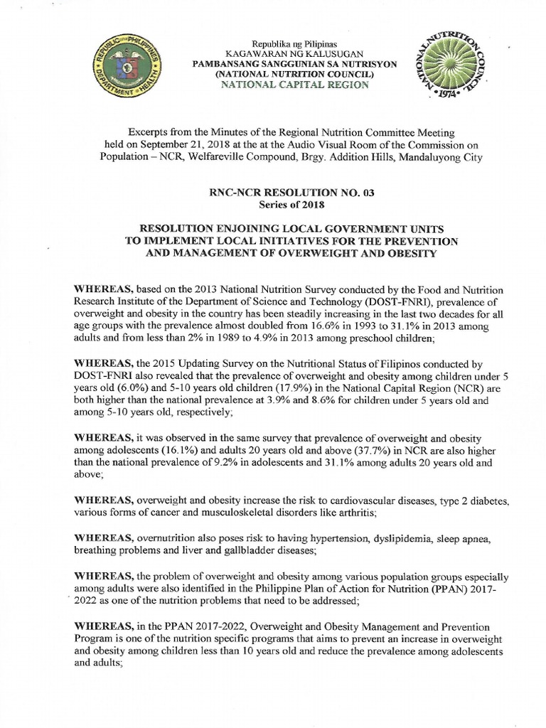 RNC-NCR Resolution No. 3 Series of 2018 | PDF