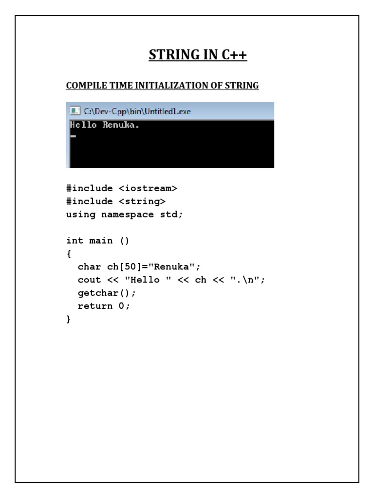 C++ String | PDF | Namespace | Software Development