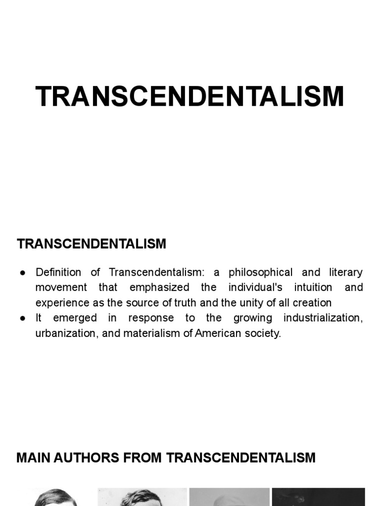 Overview of Transcendentalism Movement | PDF