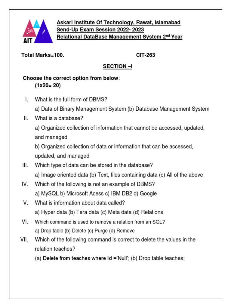 RDBMS | PDF | Computers