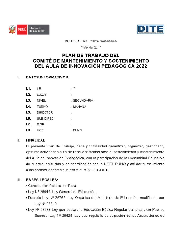 Plan Del Soporte Tec - 2022 | PDF