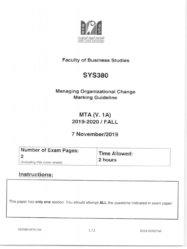 SYS380 MTA Fall 2019 2020 PDF | PDF