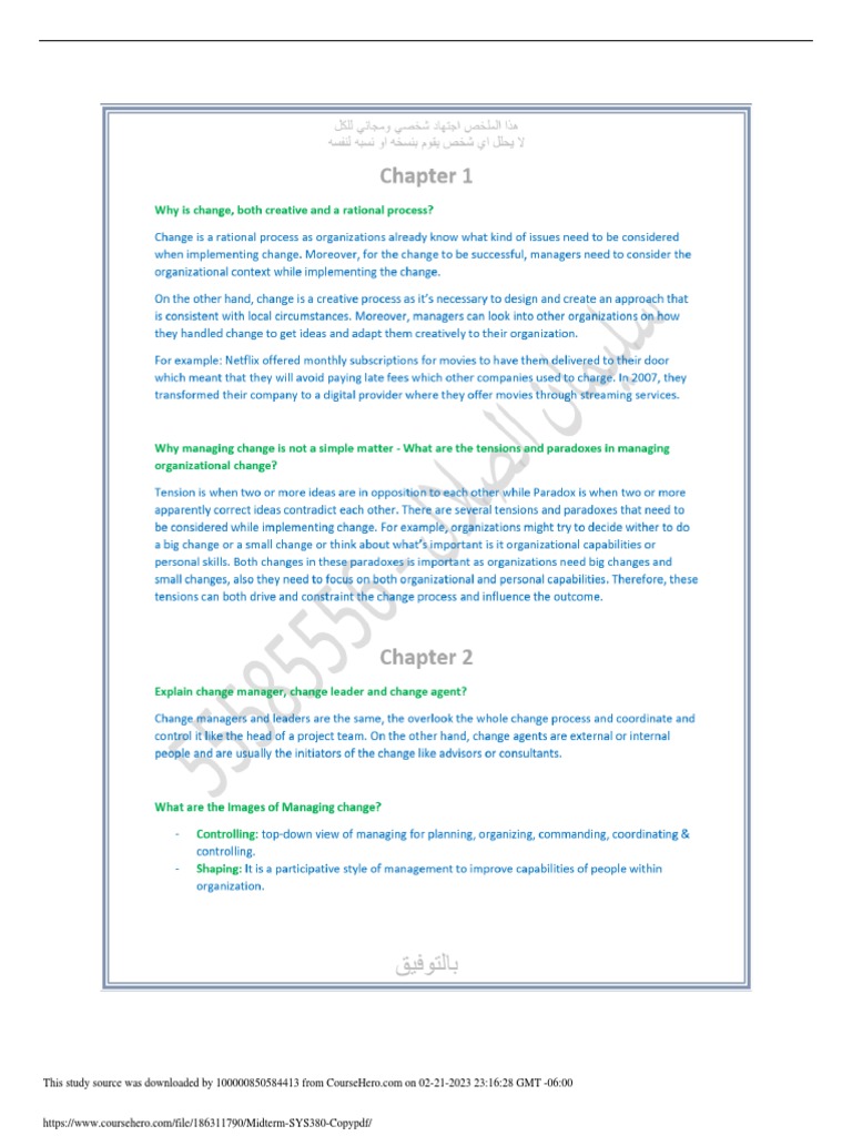 Midterm SYS380 Study Guide | PDF