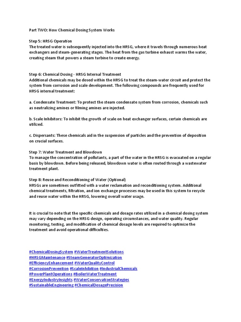 Part Two How Chemical Dosing System Works Pdf