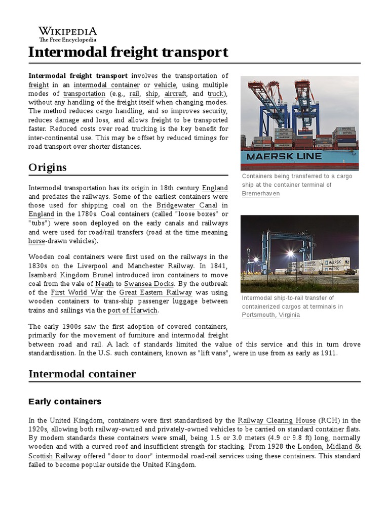 Intermodal Freight Transport | PDF