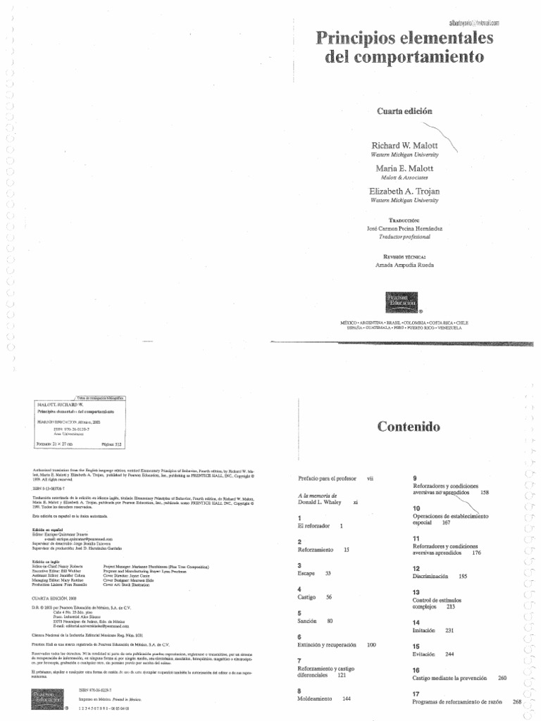 Principios Elementales Del Comportamiento Mallot. R PDF | PDF